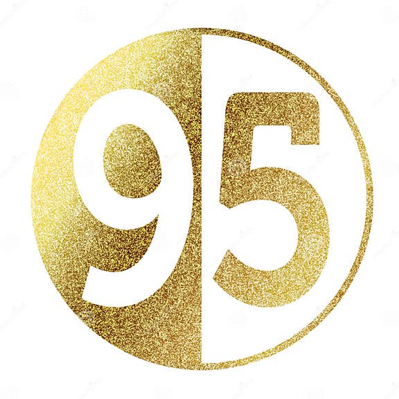 Number 95 stock vector. Illustration of gold, round, white - 86310451