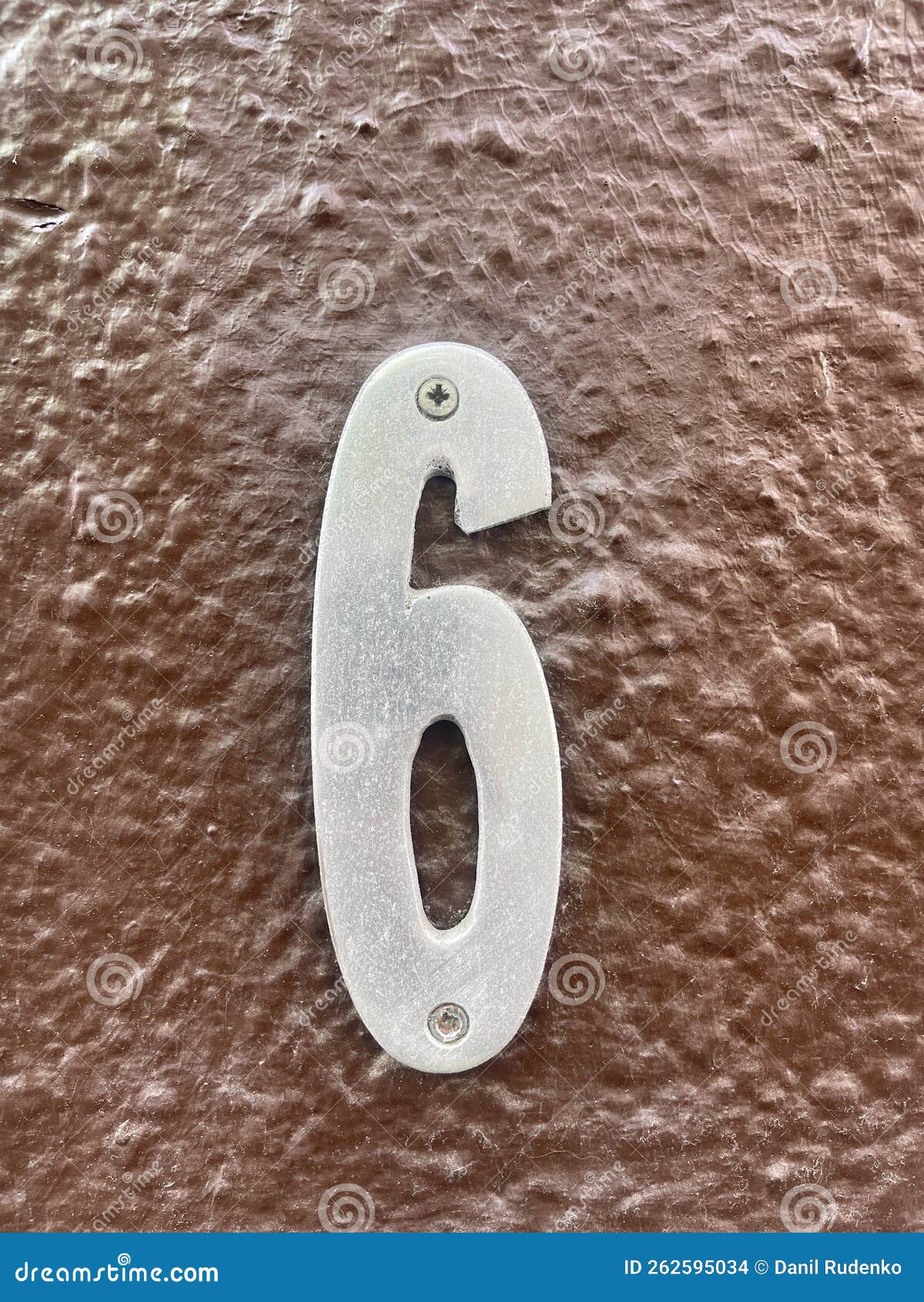 Number 6 on the Wall of the Building Stock Photo - Image of count ...