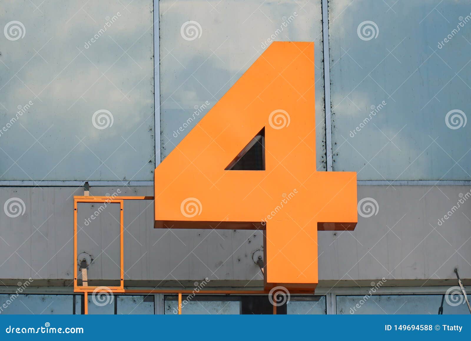 Number 4 on building stock photo. Image of facade, contemporary - 149694588