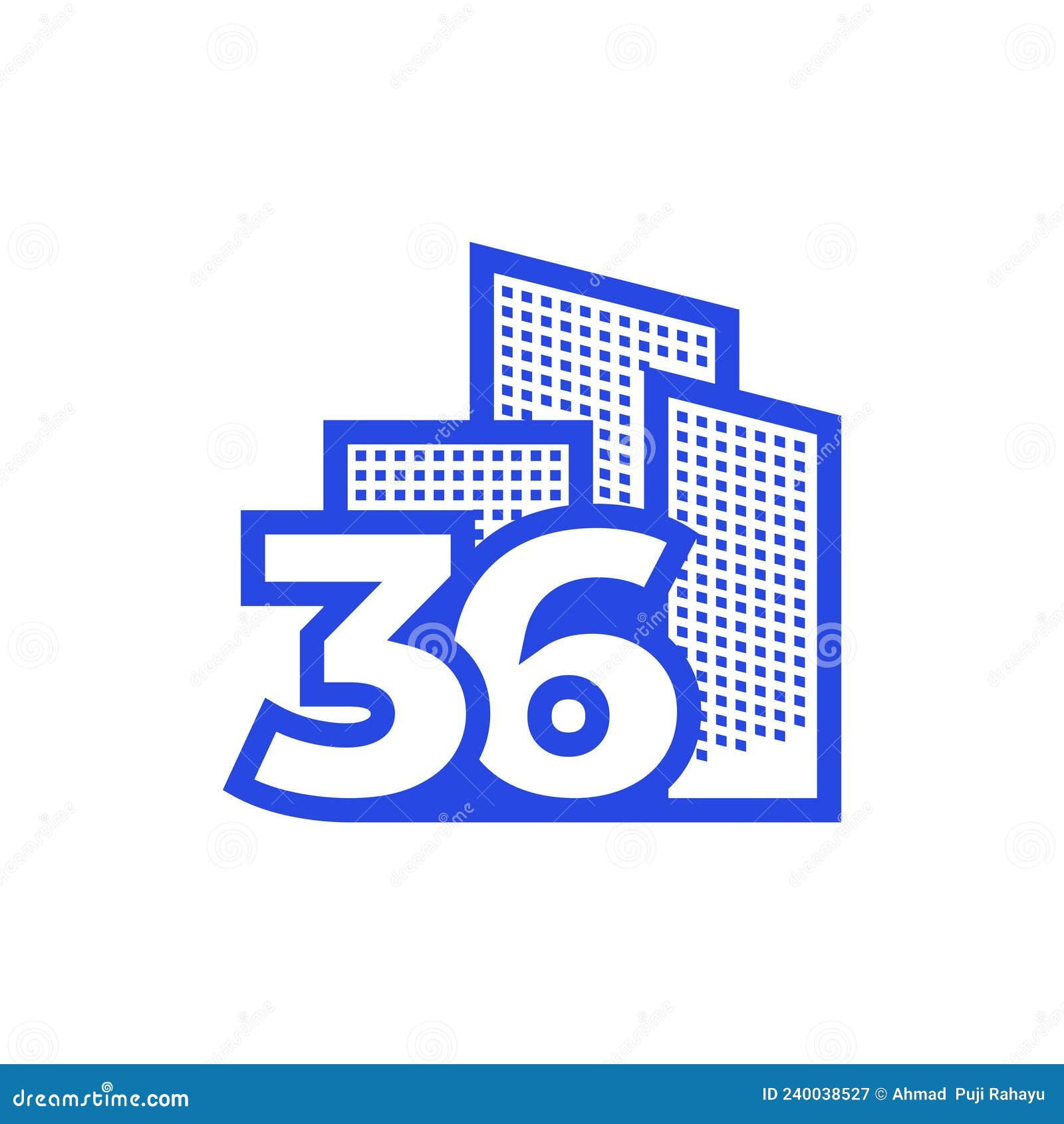 Number 36 with Building Logo Design Vector Graphic Symbol Icon ...