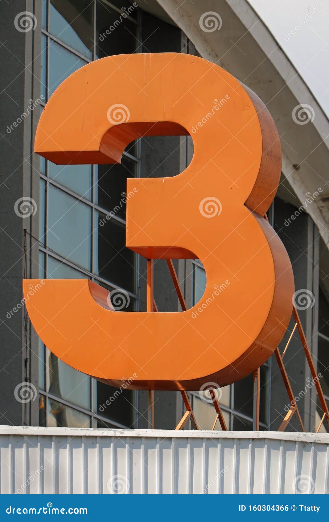Number 3 on building stock photo. Image of object, building - 160304366