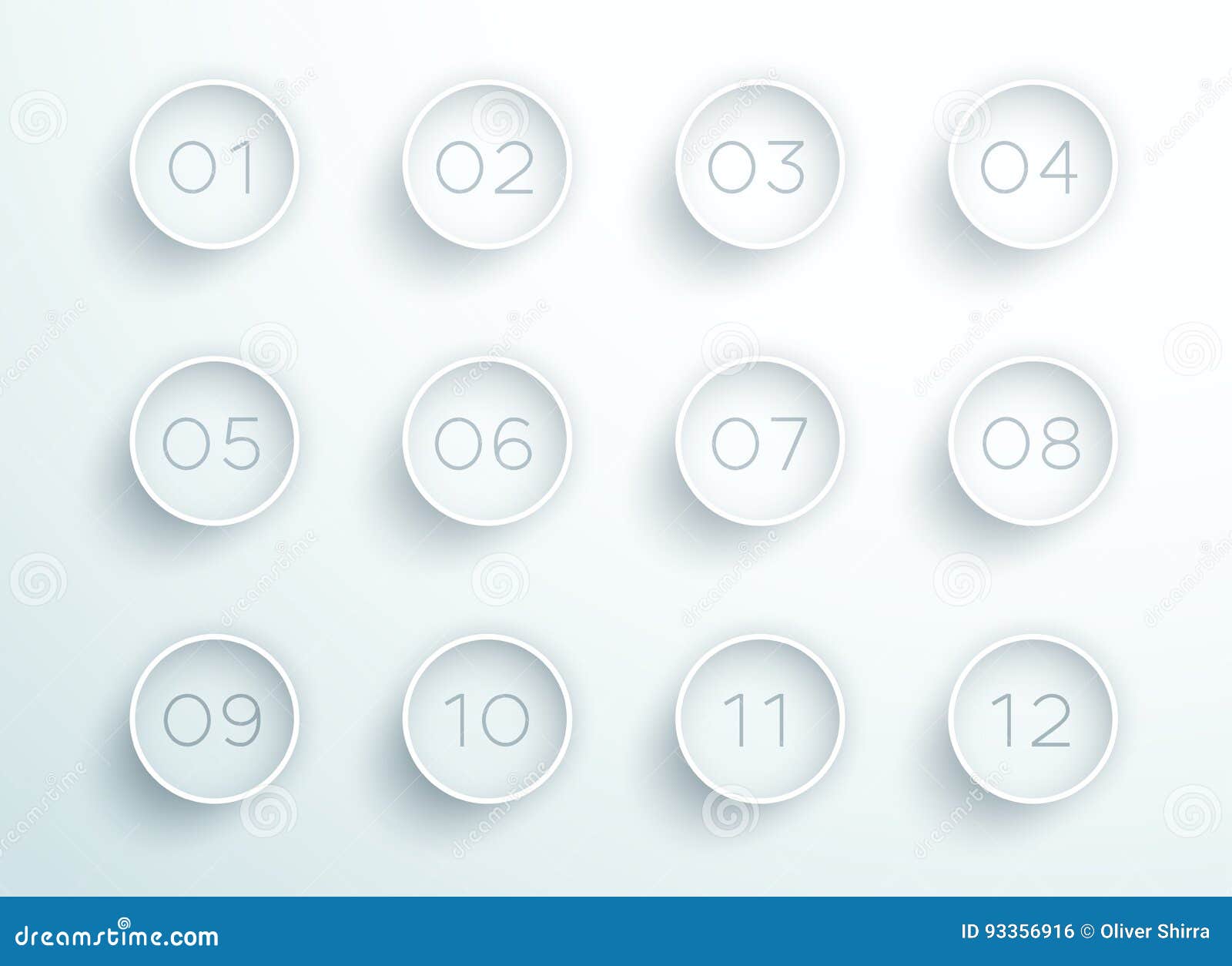 Number Bullet Point Colorful 3d Markers 1 To 12 Vector | CartoonDealer ...