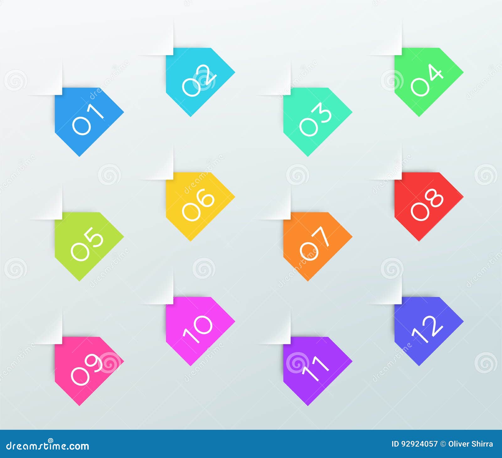 Number Bullet Points in Angled Notes Vector 1 To 12 Stock Vector ... Number Bullet Points in Angled Notes Vector 1 To 12 Stock Vector ...