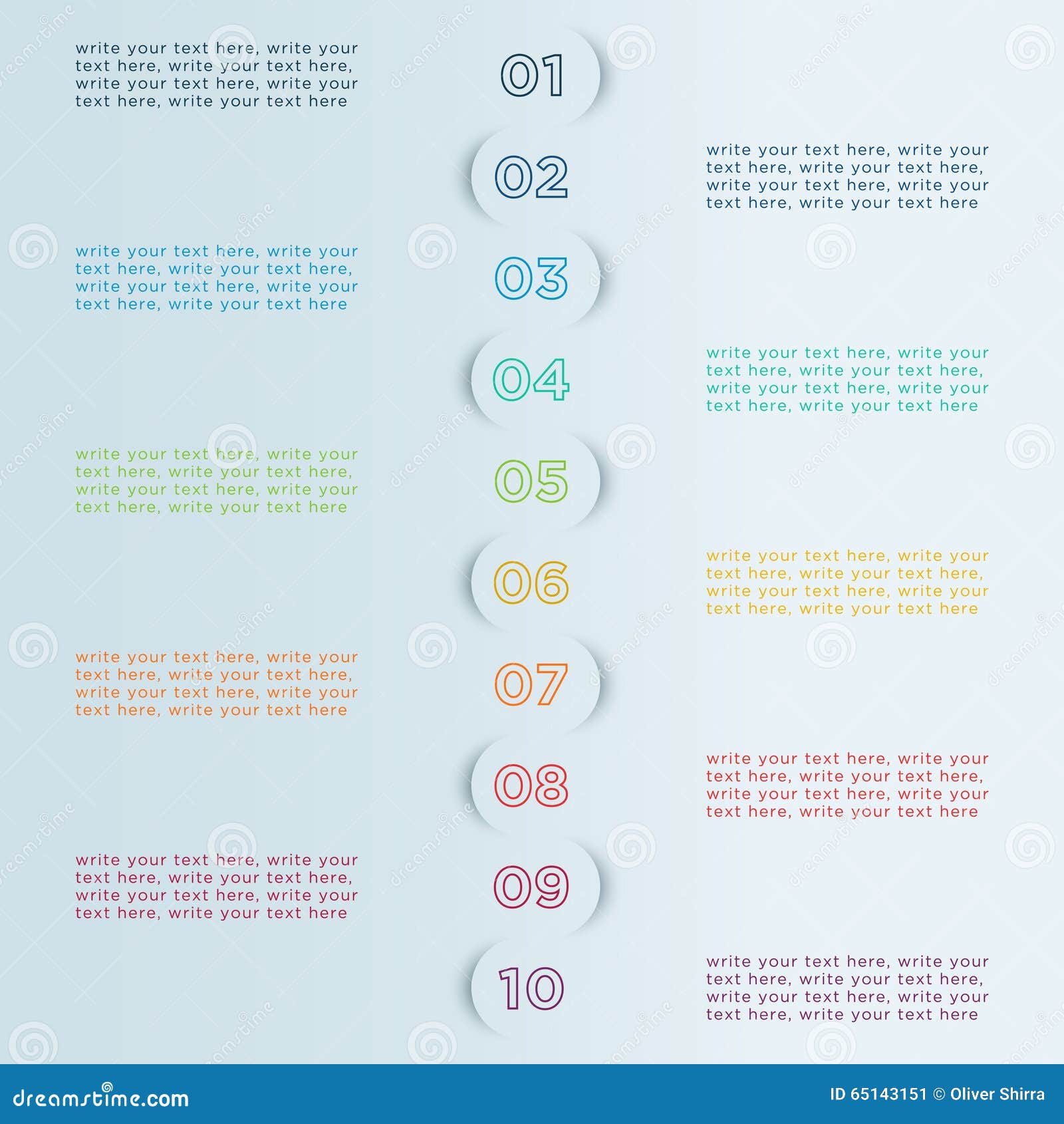 Number Bullet Points in Circle Shadows Infographic Template Stock ...