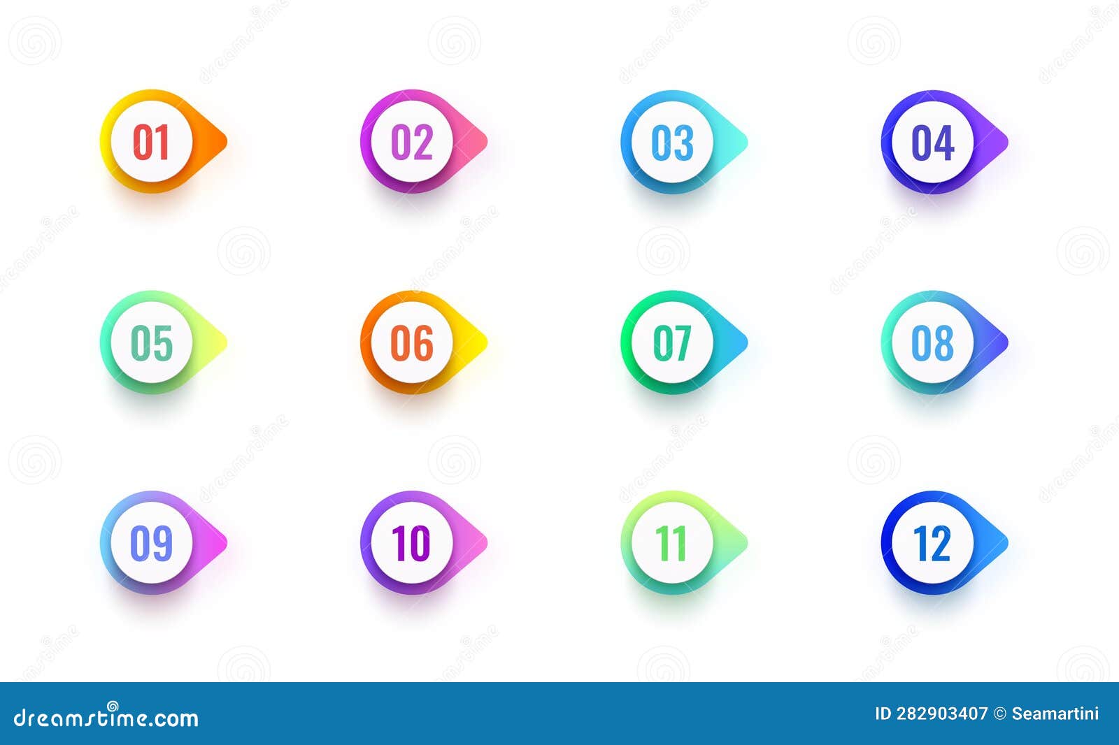 Number Bullet Points, Tags, Icons and Buttons Stock Vector ...