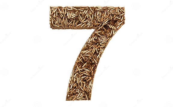 Number 7 from Bullets, 3D Rendering Stock Illustration - Illustration ...