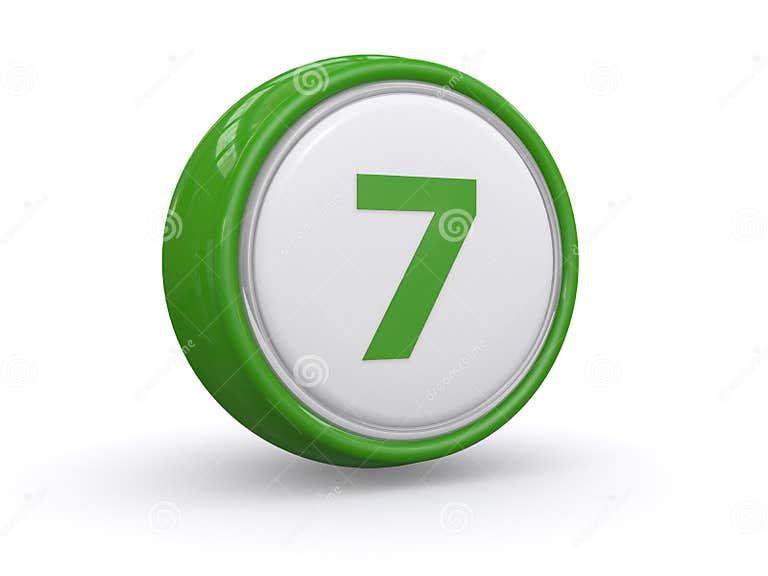 Number 7 button on white stock illustration. Illustration of envelope ...