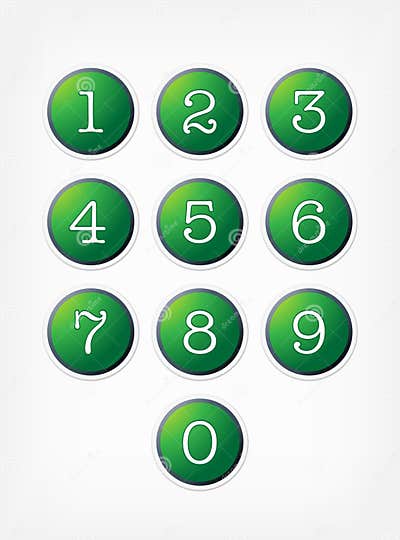 Number Buttons. Vector Set. Stock Vector - Illustration of call, mobile ...