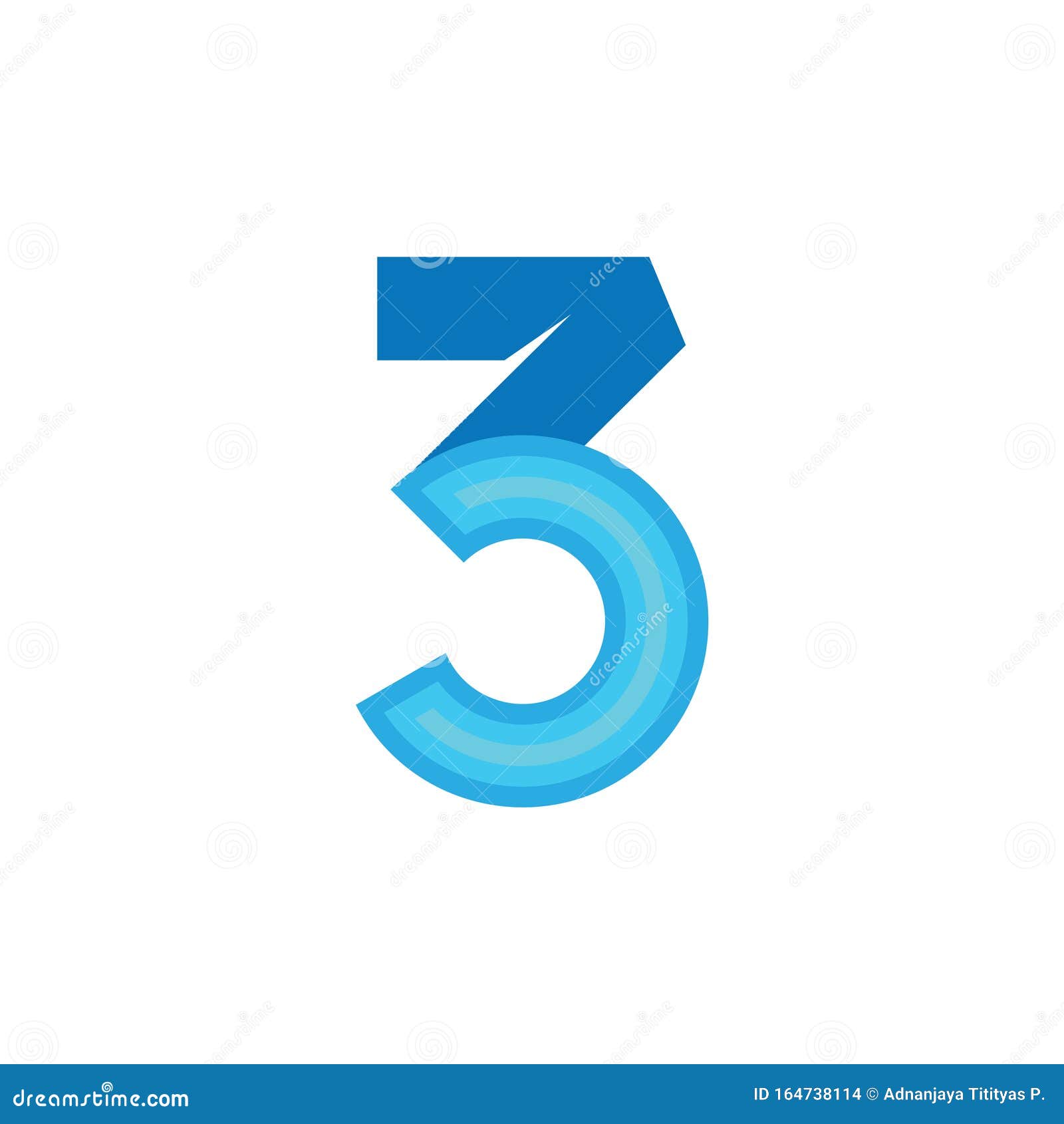 Number 3c Abstract Gradient Logo Vector Stock Vector - Illustration of ...