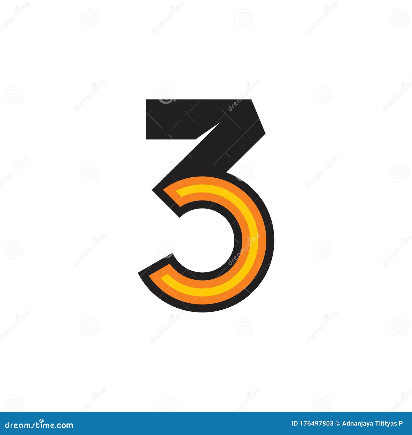 Number 3c Abstract Gradient Logo Vector Stock Vector - Illustration of ...