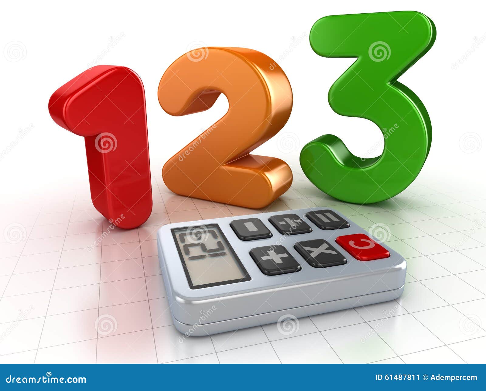 123 number and calculator stock illustration. Illustration of count ...