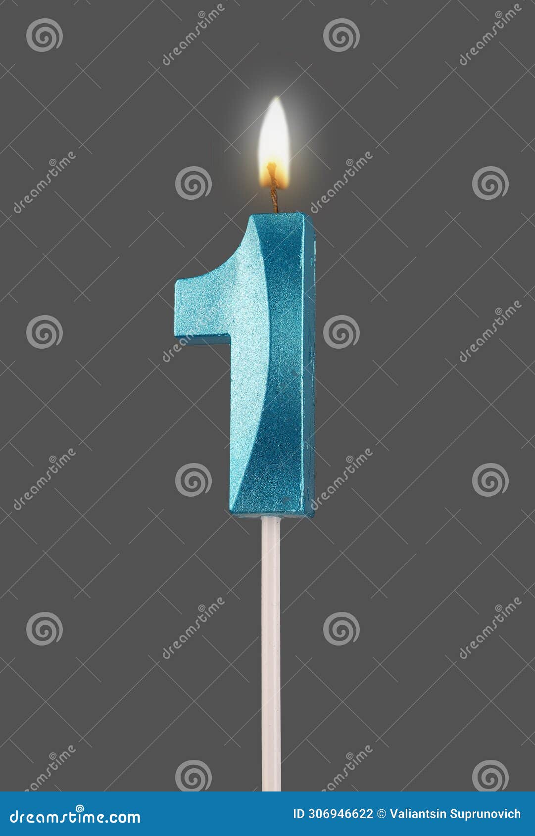 1, Number Candle, Candlelight, Fire for Birthday, Isolated Stock Photo ...