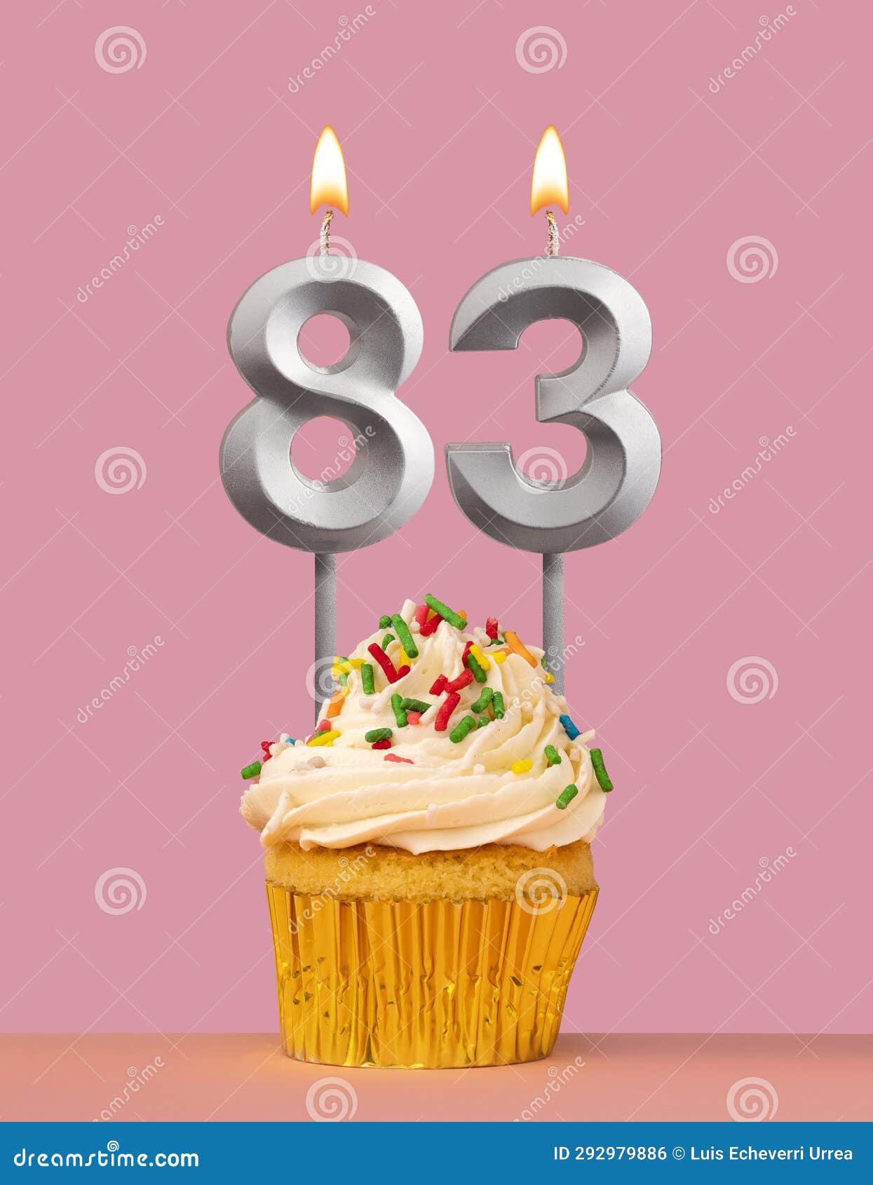 Number 83 Candle with Cupcake - Birthday Card Stock Photo - Image of ...