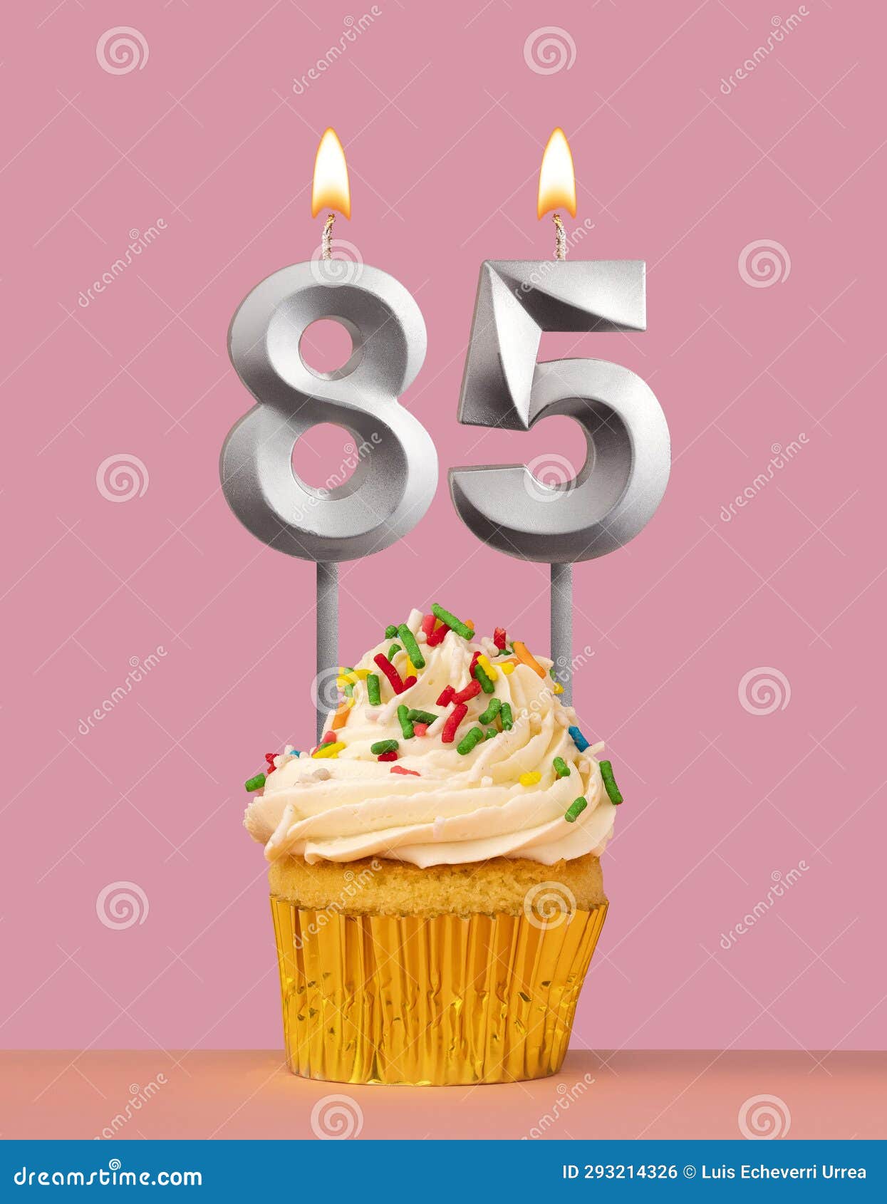 Number 85 Candle with Cupcake - Birthday Card Stock Photo - Image of ...
