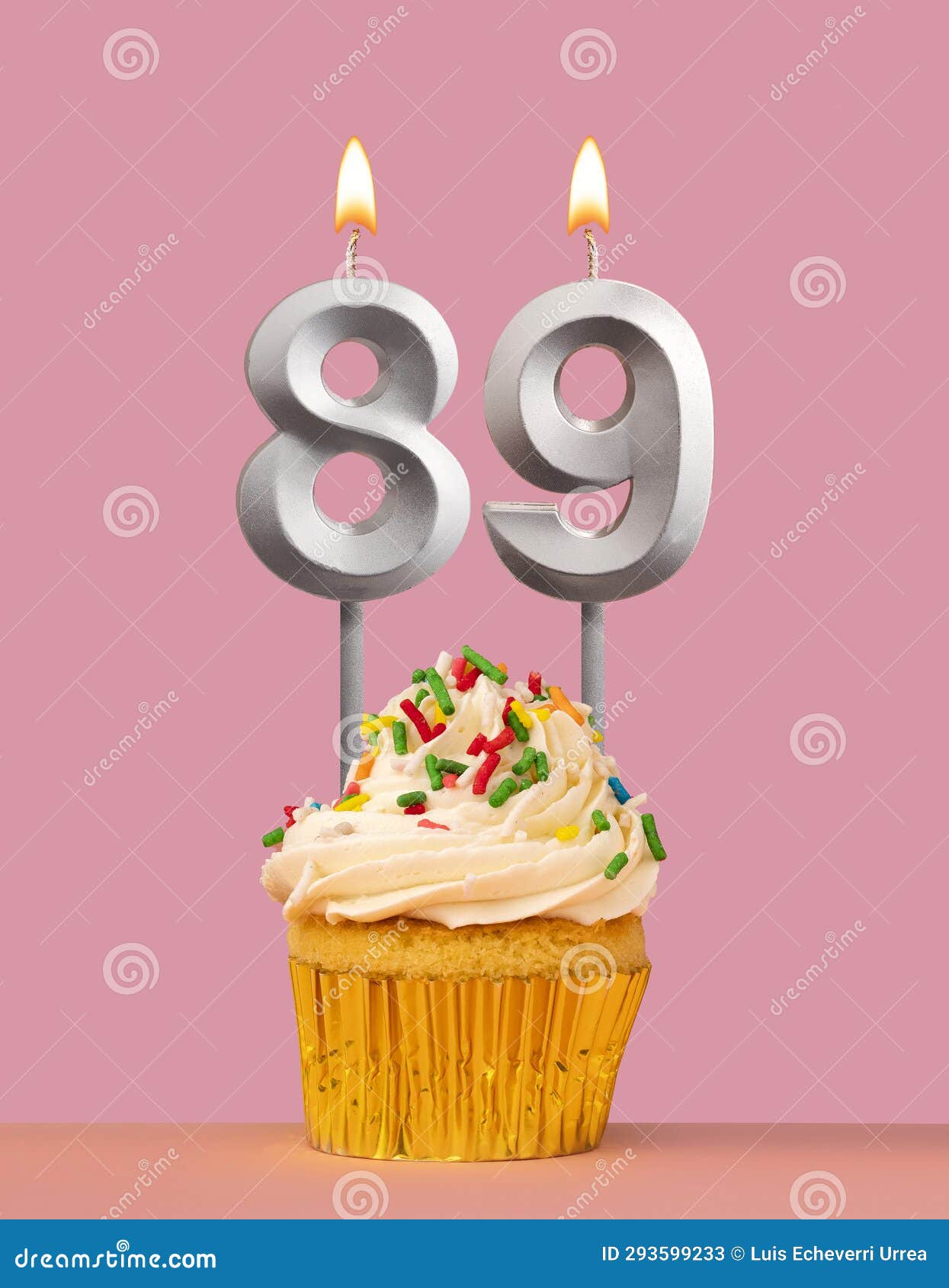 Number 89 Candle with Cupcake - Birthday Card Stock Image - Image of ...