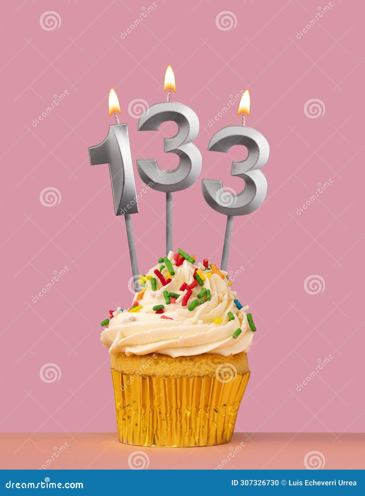Number 133 Candle with Cupcake - Birthday Card Stock Photo - Image of ...