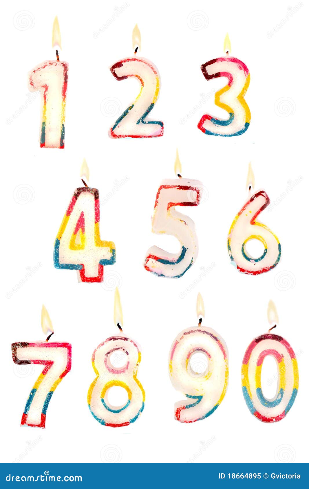 Number candles 0 to 9 stock image. Image of candle, white - 18664895