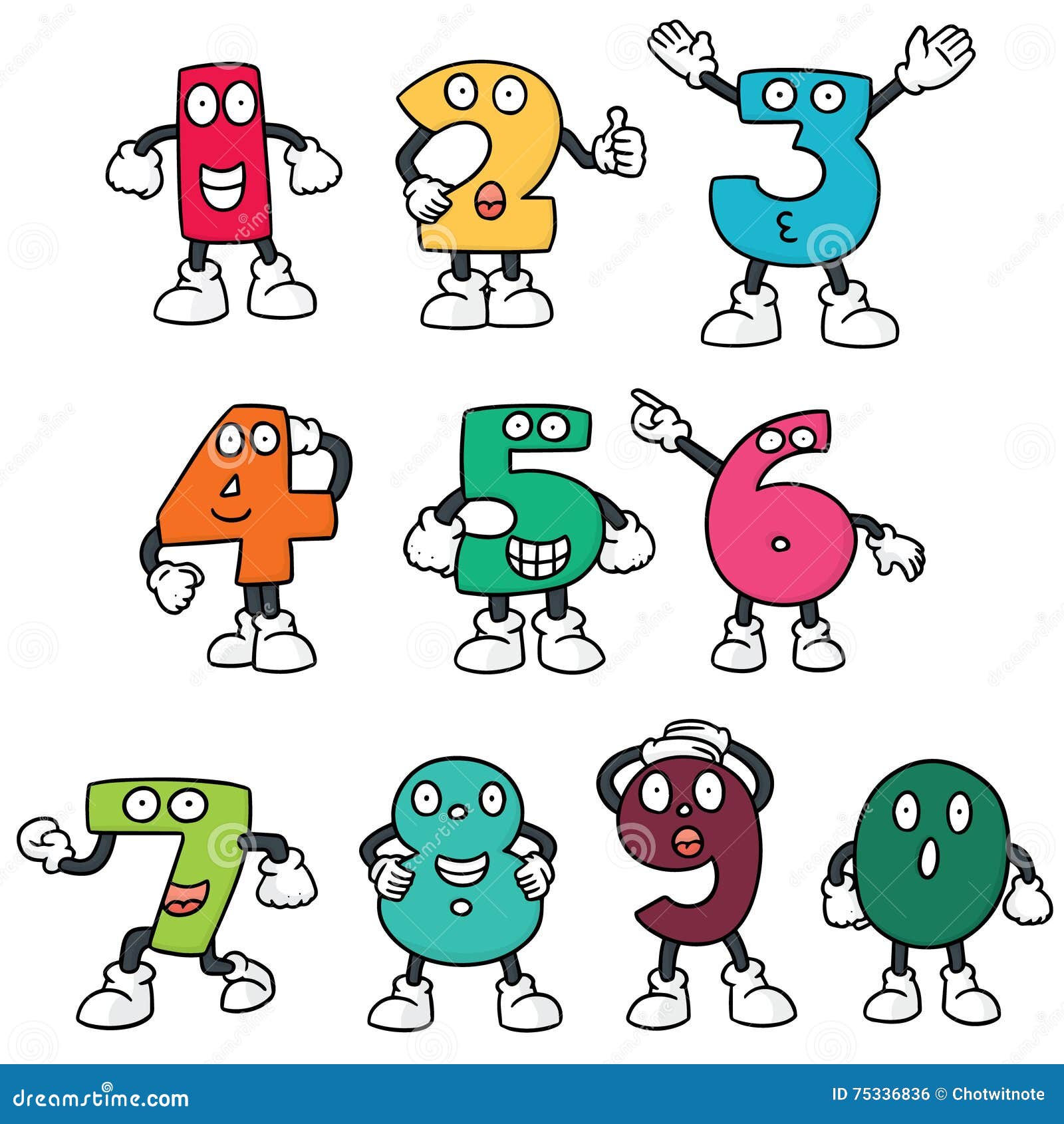 Number cartoon stock vector. Illustration of numerical - 75336836