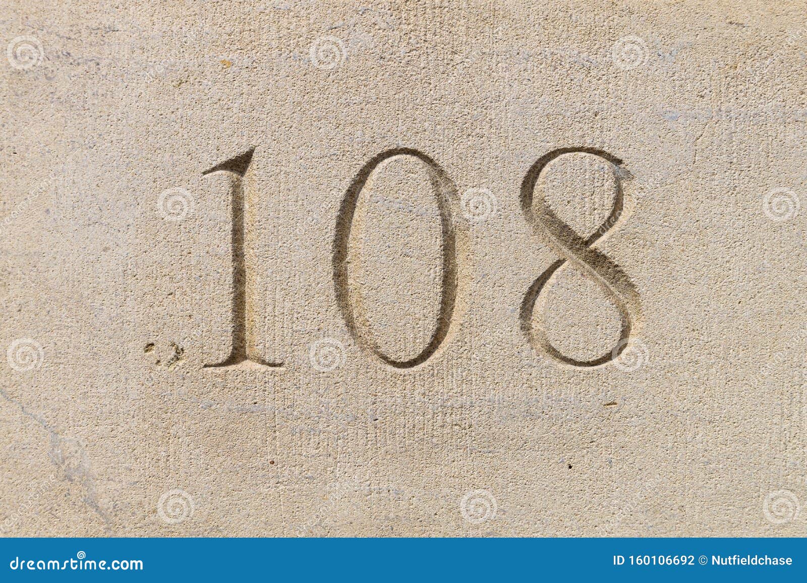 Number 108 Carved in a Limestone Ashlar Wall Stock Photo - Image of ...