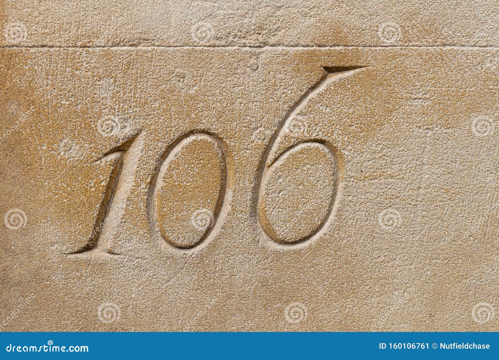Number 106 Carved in a Limestone Ashlar Wall Stock Image - Image of ...