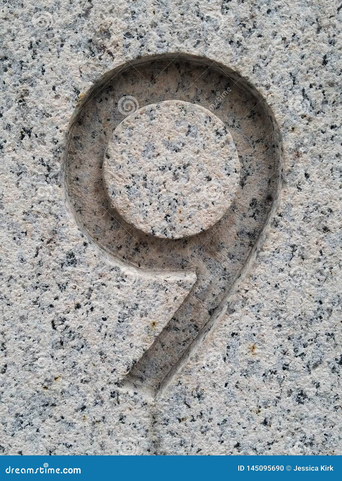 Number 9 carved in stone stock photo. Image of lasting - 145095690