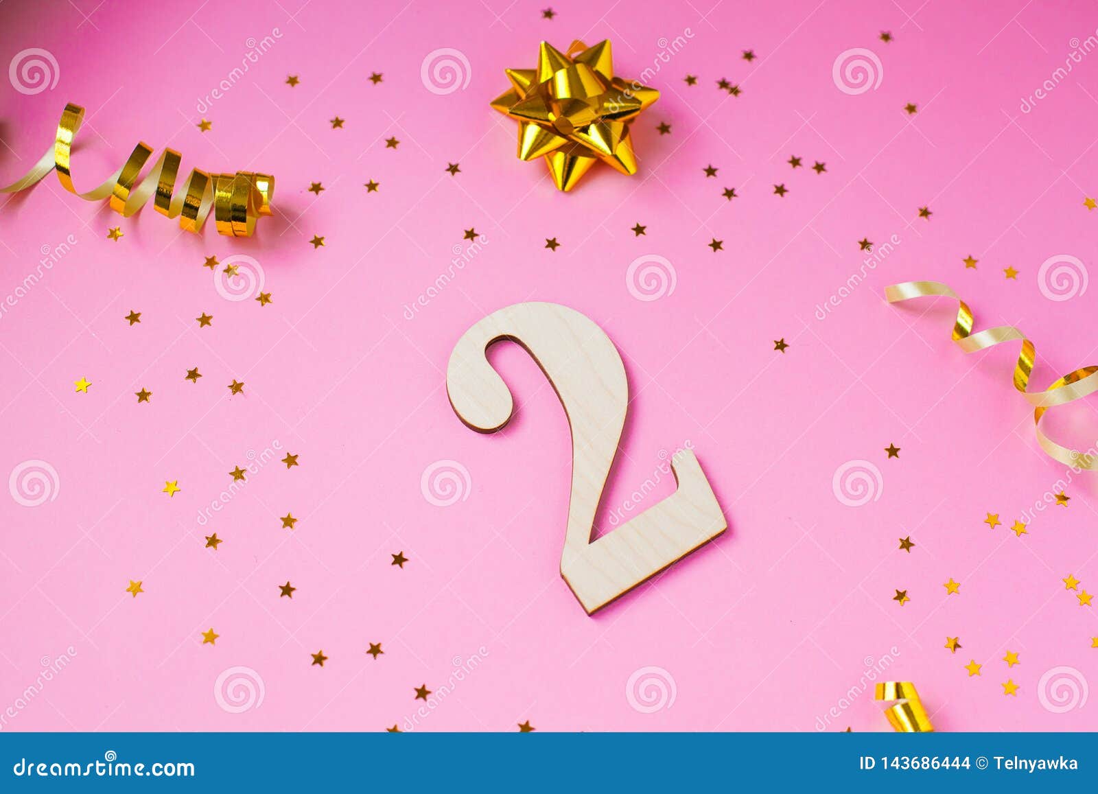 Number 2 Celebration on Star and Glitter Background Stock Photo - Image ...