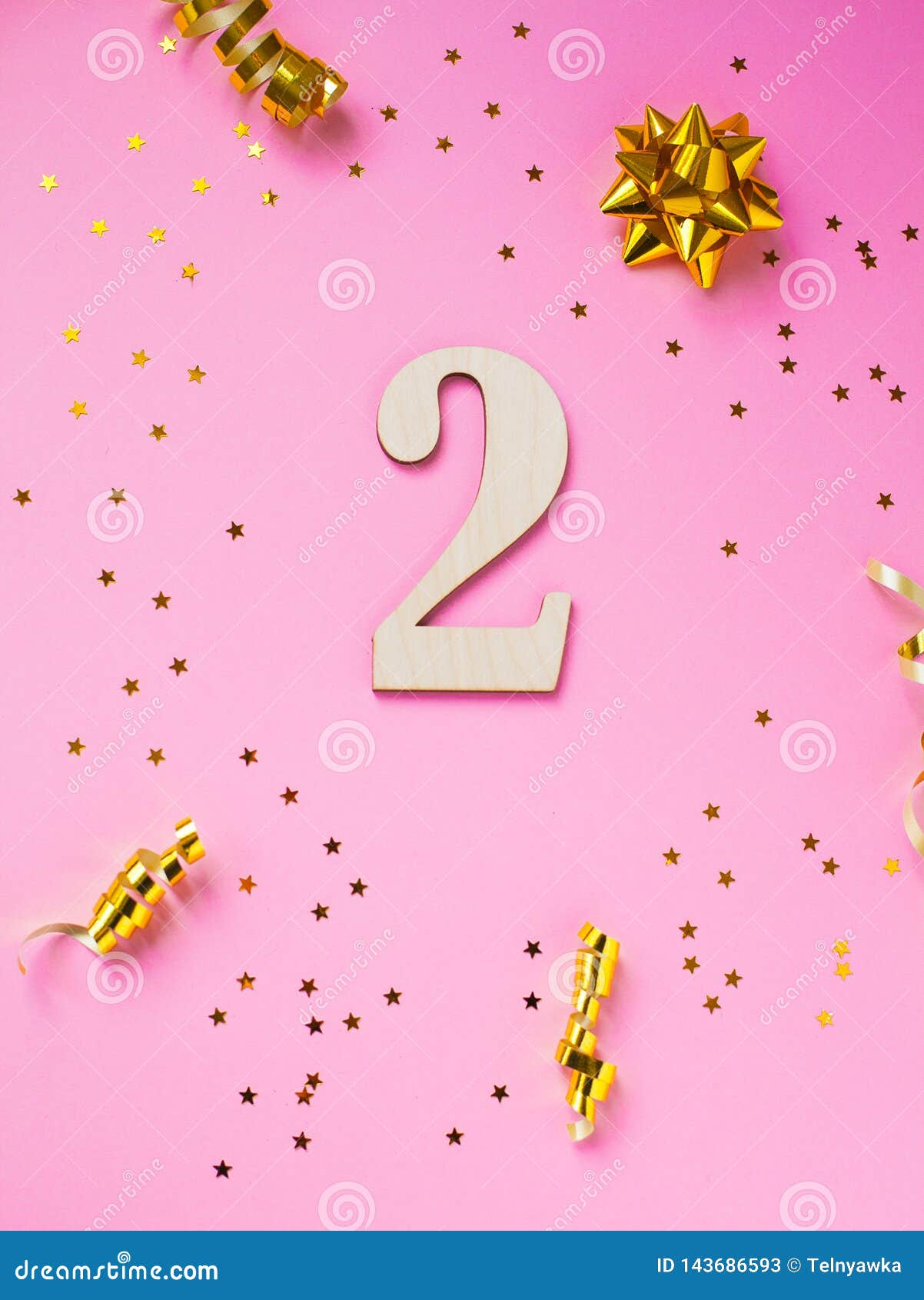 Number 2 Celebration on Star and Glitter Background Stock Image - Image ...