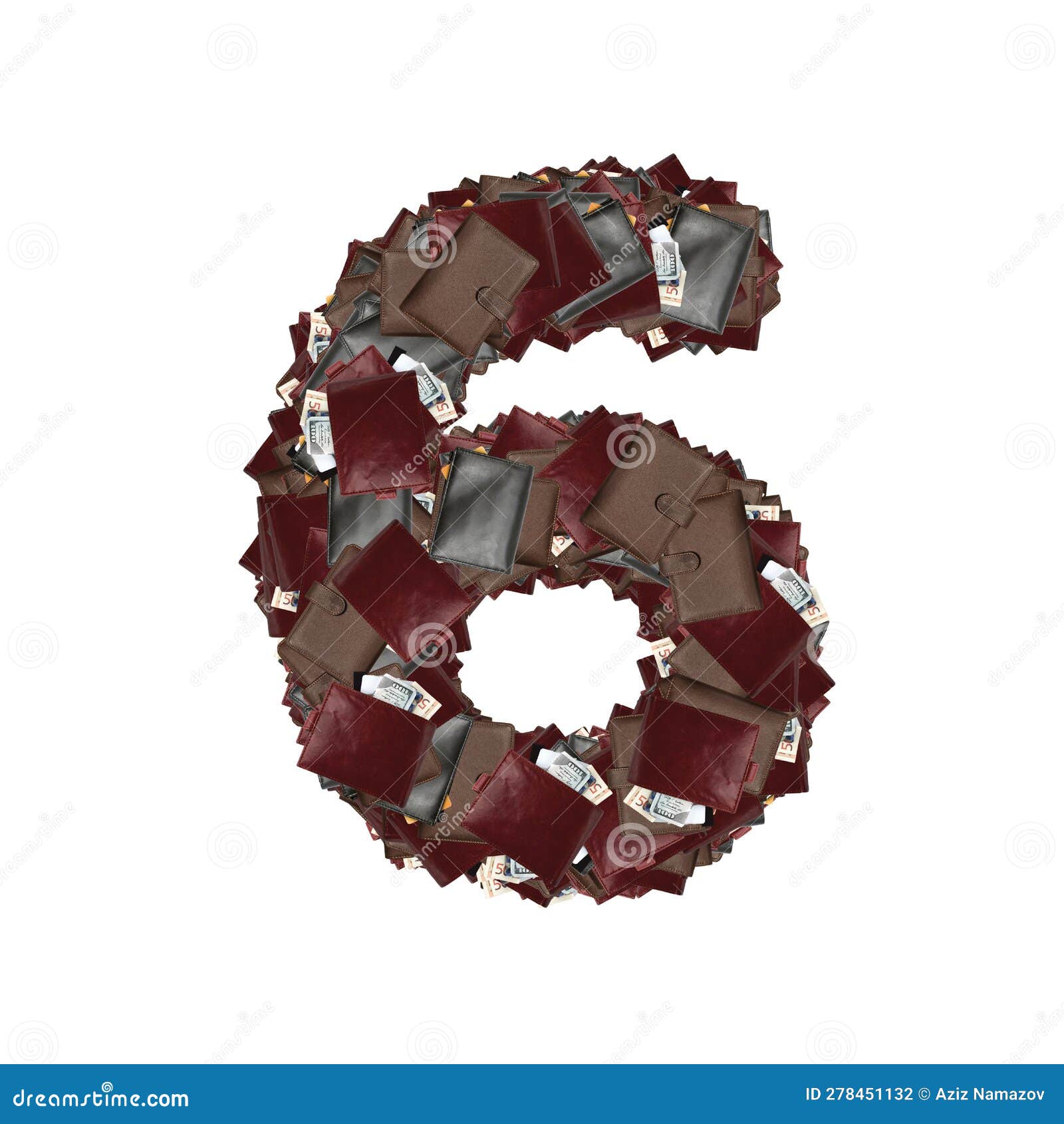 Number and Character with Wallets Inside Dollars Stock Photo - Image of ...