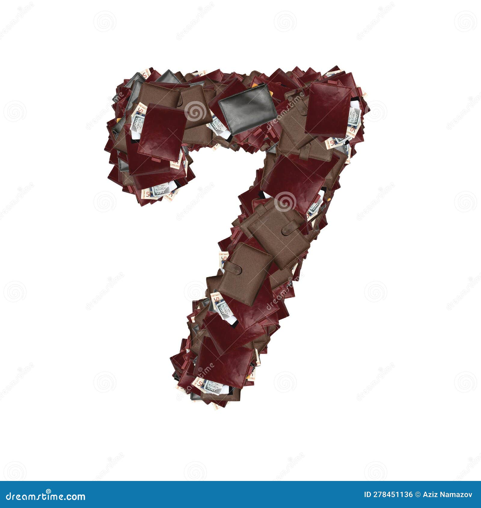 Number and Character with Wallets Inside Dollars Stock Photo - Image of ...