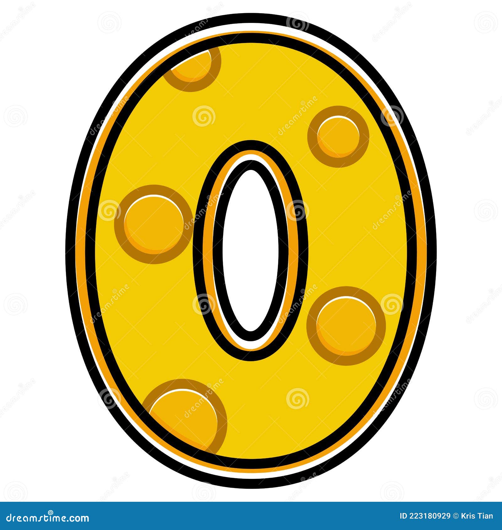 Number cheese zer0 stock vector. Illustration of cheese - 223180929
