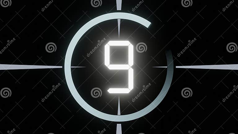 9 - Number and Circle on Black Background Stock Illustration ...