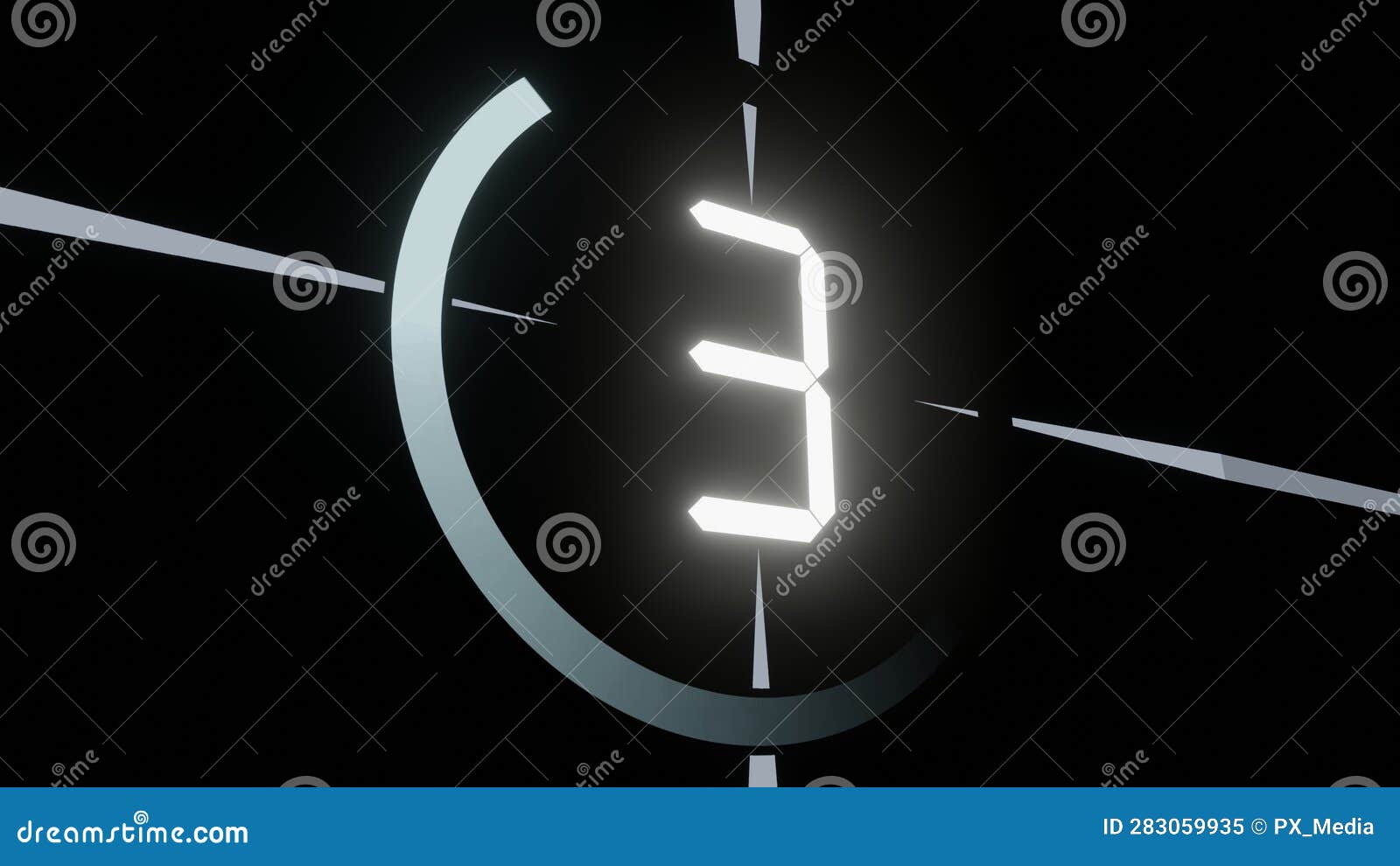 3 - Number and Circle on Black Background Stock Illustration ...