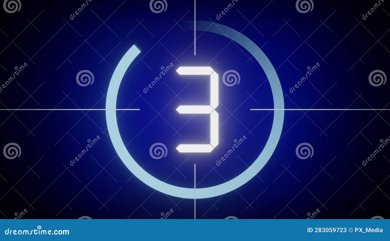 3 - Number and Circle on Blue Background Stock Illustration ...