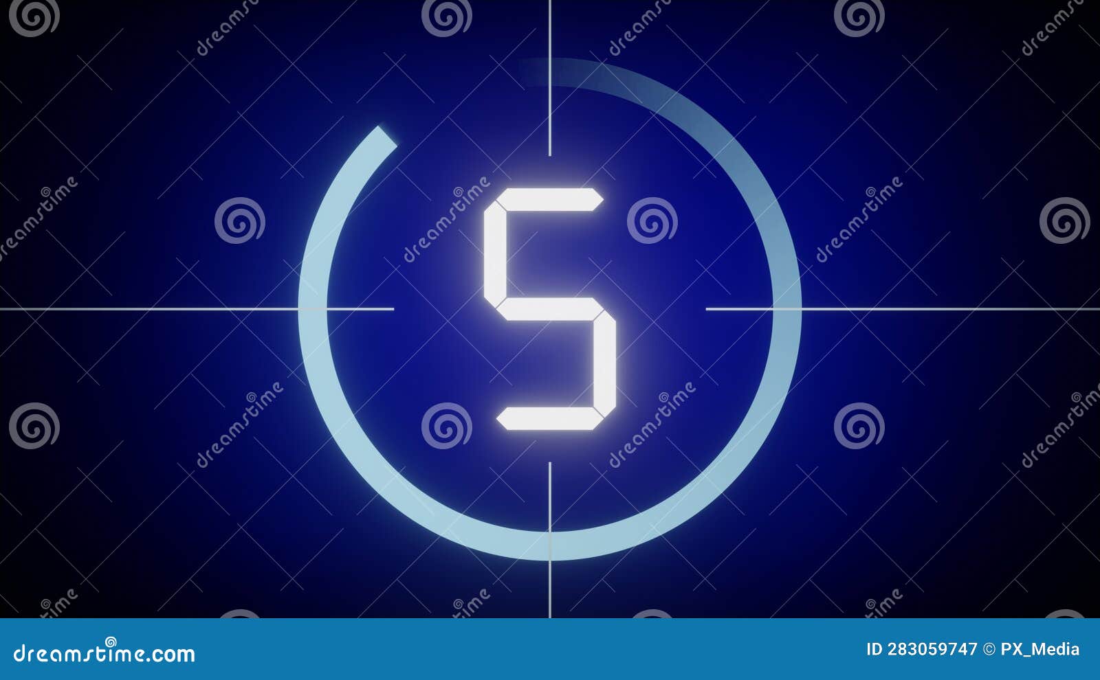 5 - Number and Circle on Blue Background Stock Illustration ...