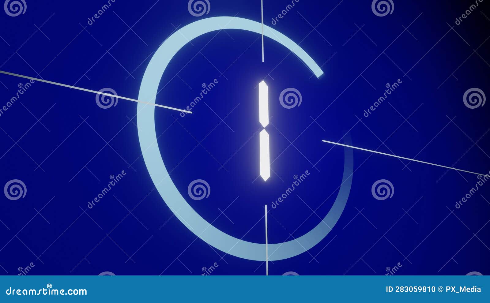 1 - Number and Circle on Blue Background Stock Illustration ...