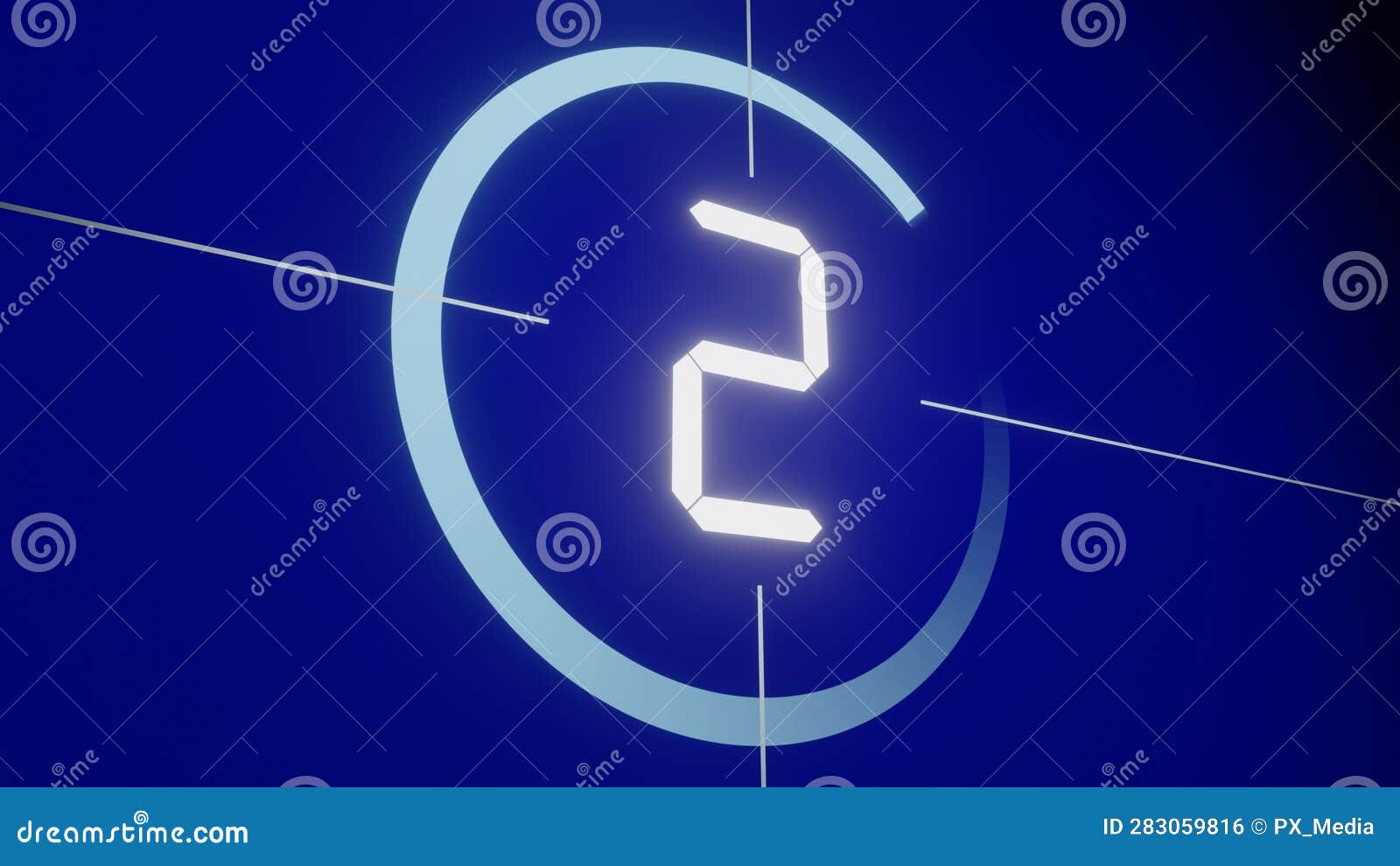 2 - Number and Circle on Blue Background Stock Illustration ...