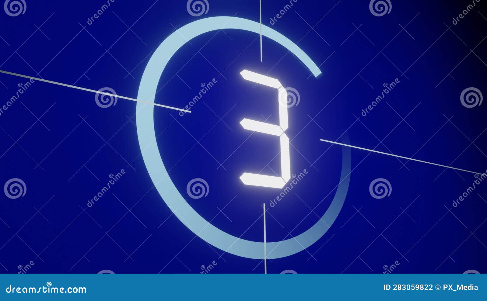 3 - Number and Circle on Blue Background Stock Illustration ...