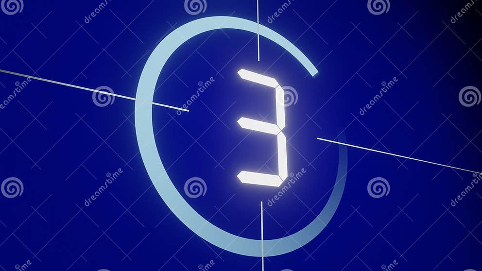 3 - Number and Circle on Blue Background Stock Illustration ...
