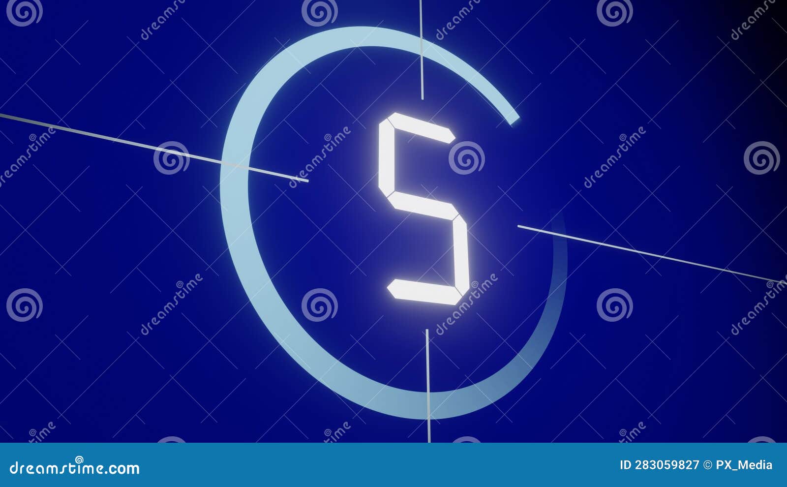 5 - Number and Circle on Blue Background Stock Illustration ...