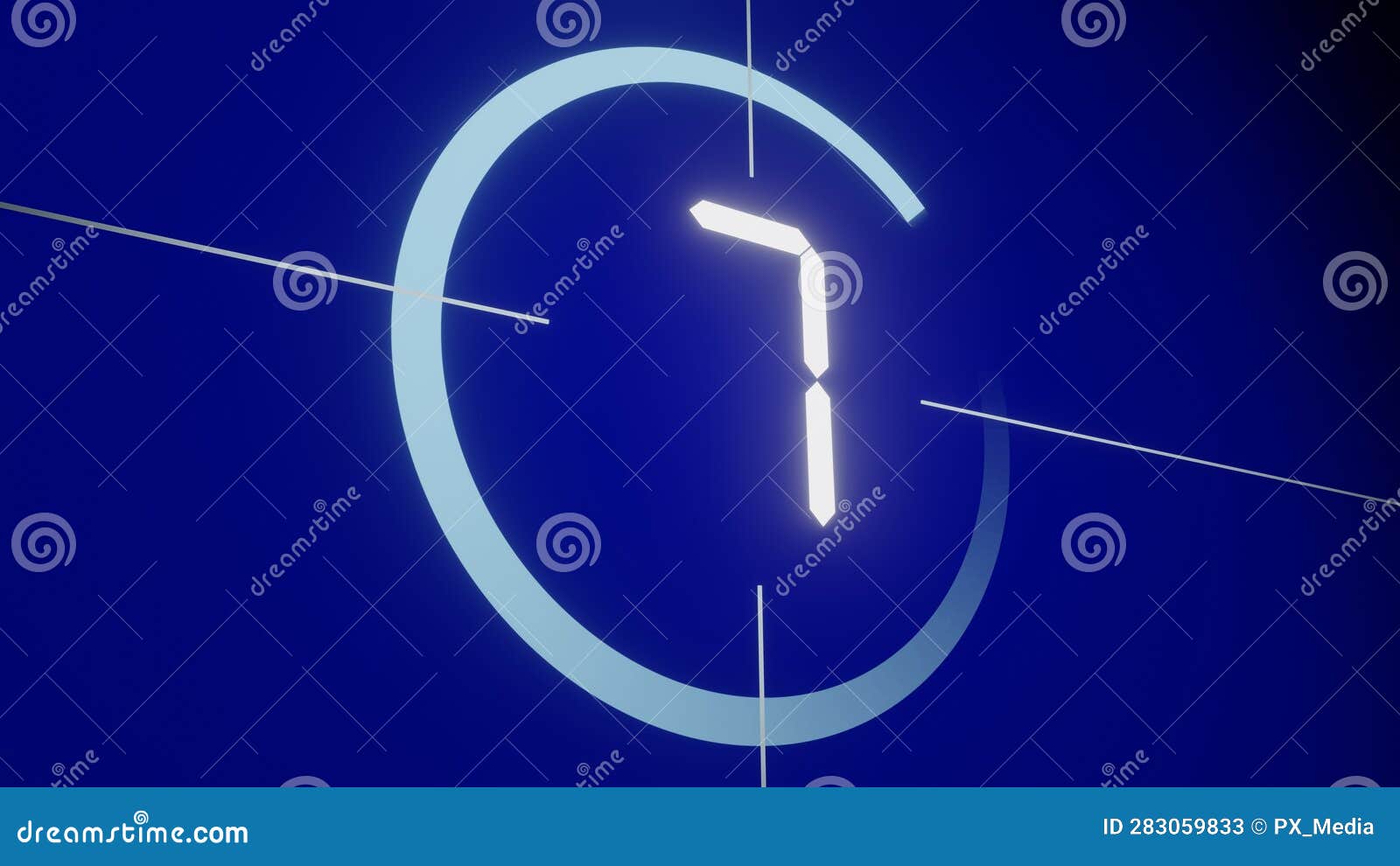7 - Number and Circle on Blue Background Stock Illustration ...