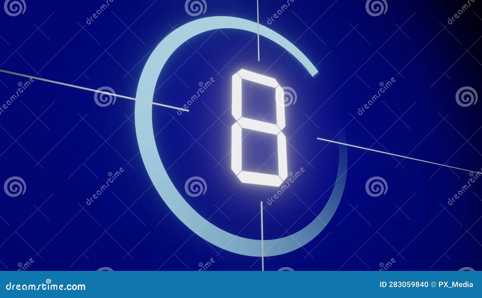 8 - Number and Circle on Blue Background Stock Illustration ...