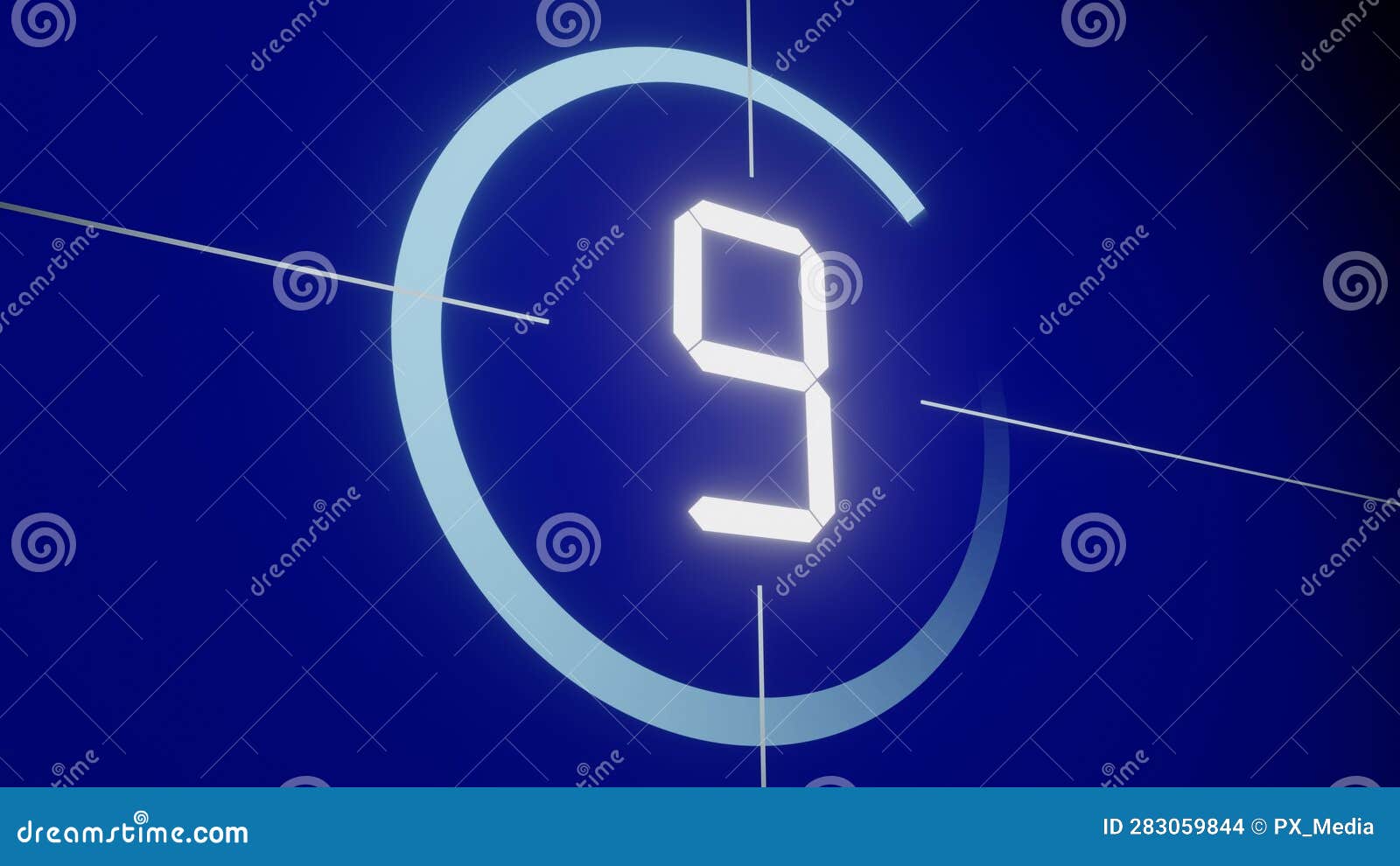 9 - Number and Circle on Blue Background Stock Illustration ...
