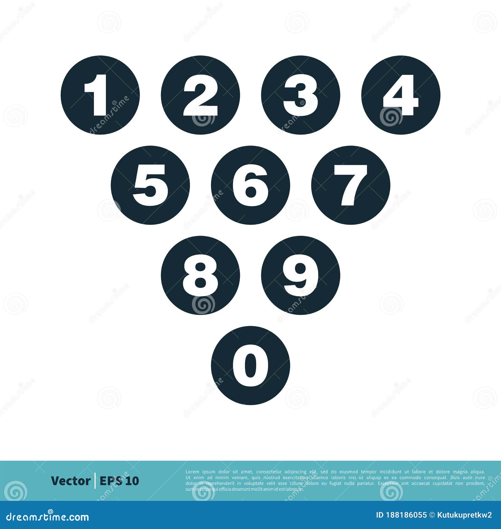 Number in Circle Icon Button Vector Logo Template Illustration Design ...