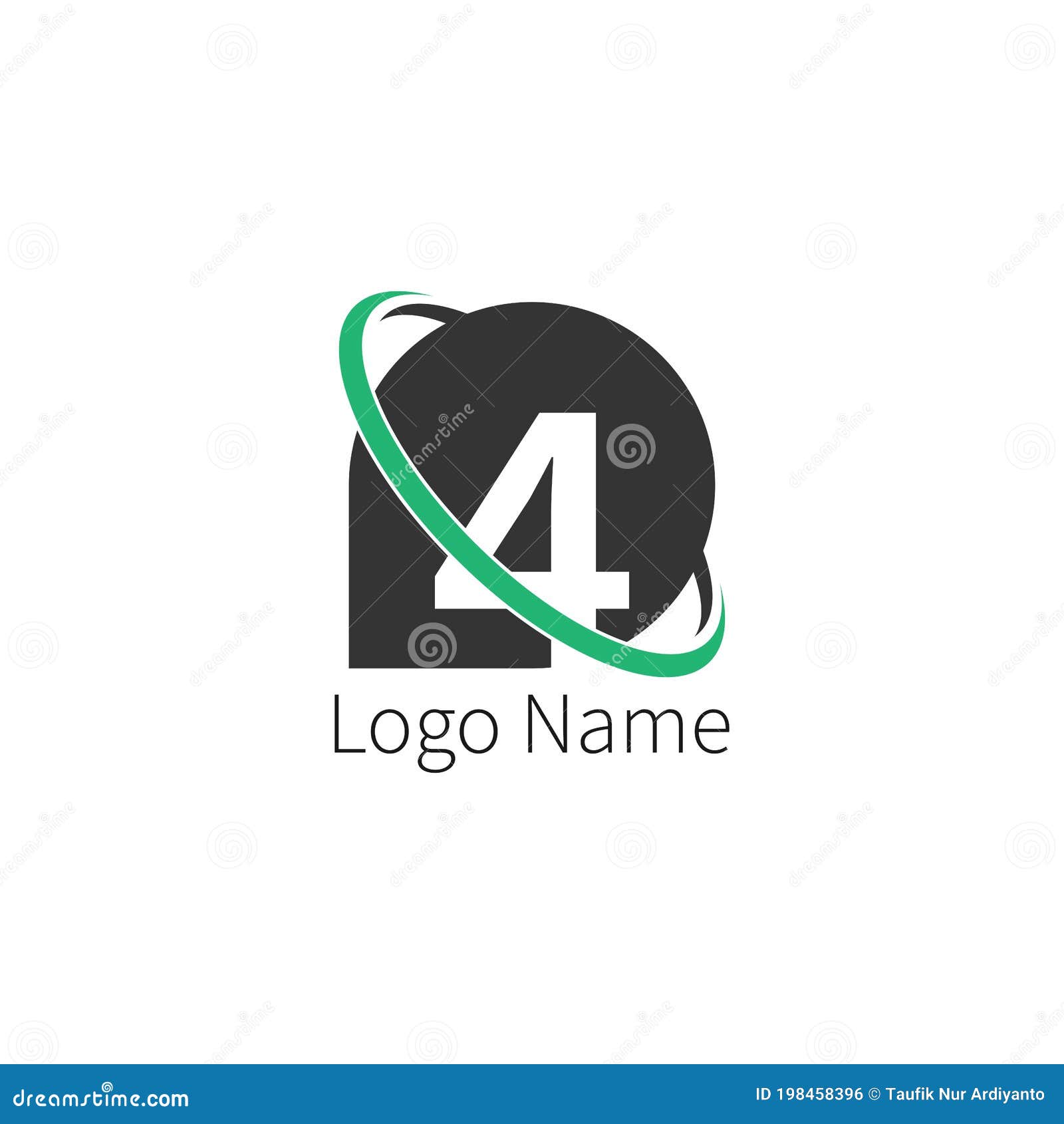 Number 4 Circle Icon Logo, Design Number + Icon Circle Concept Stock ...