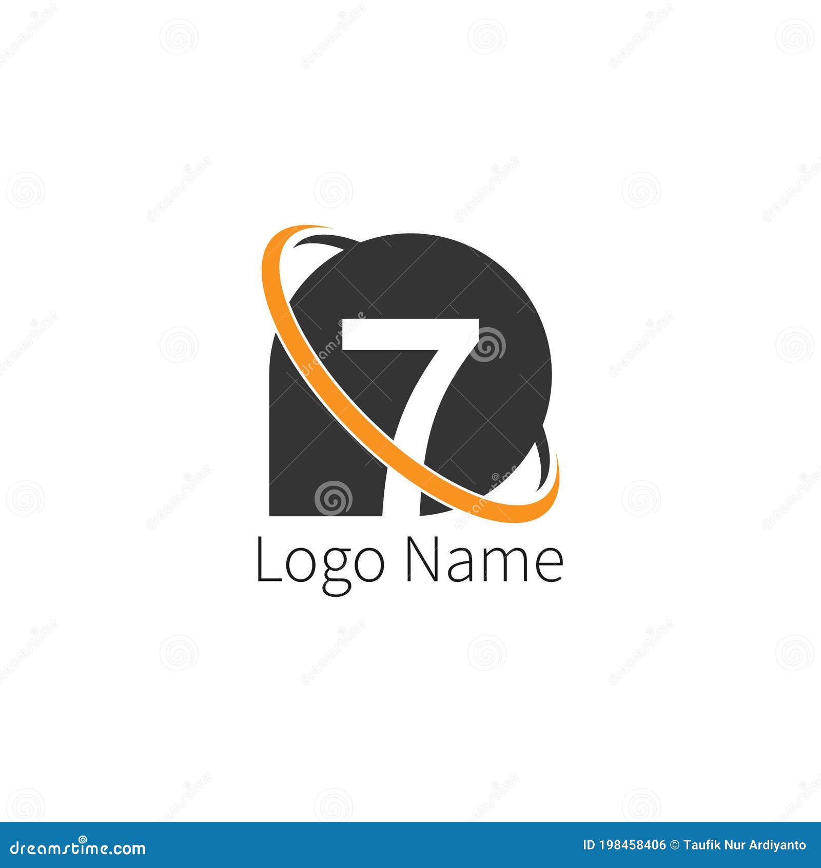 Number 7 Circle Icon Logo, Design Number + Icon Circle Concept Stock ...