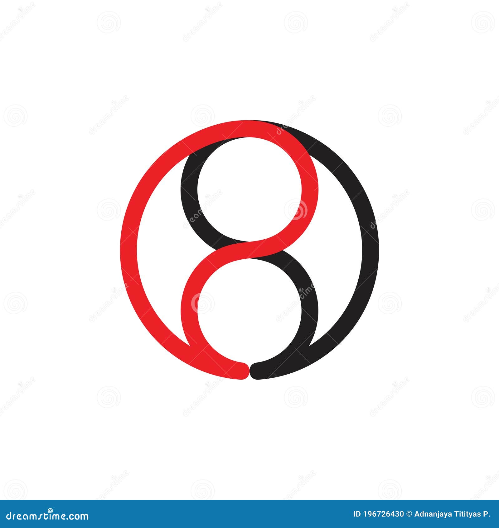 Number 8 Circle Line Art Logo Vector Stock Vector - Illustration of ...