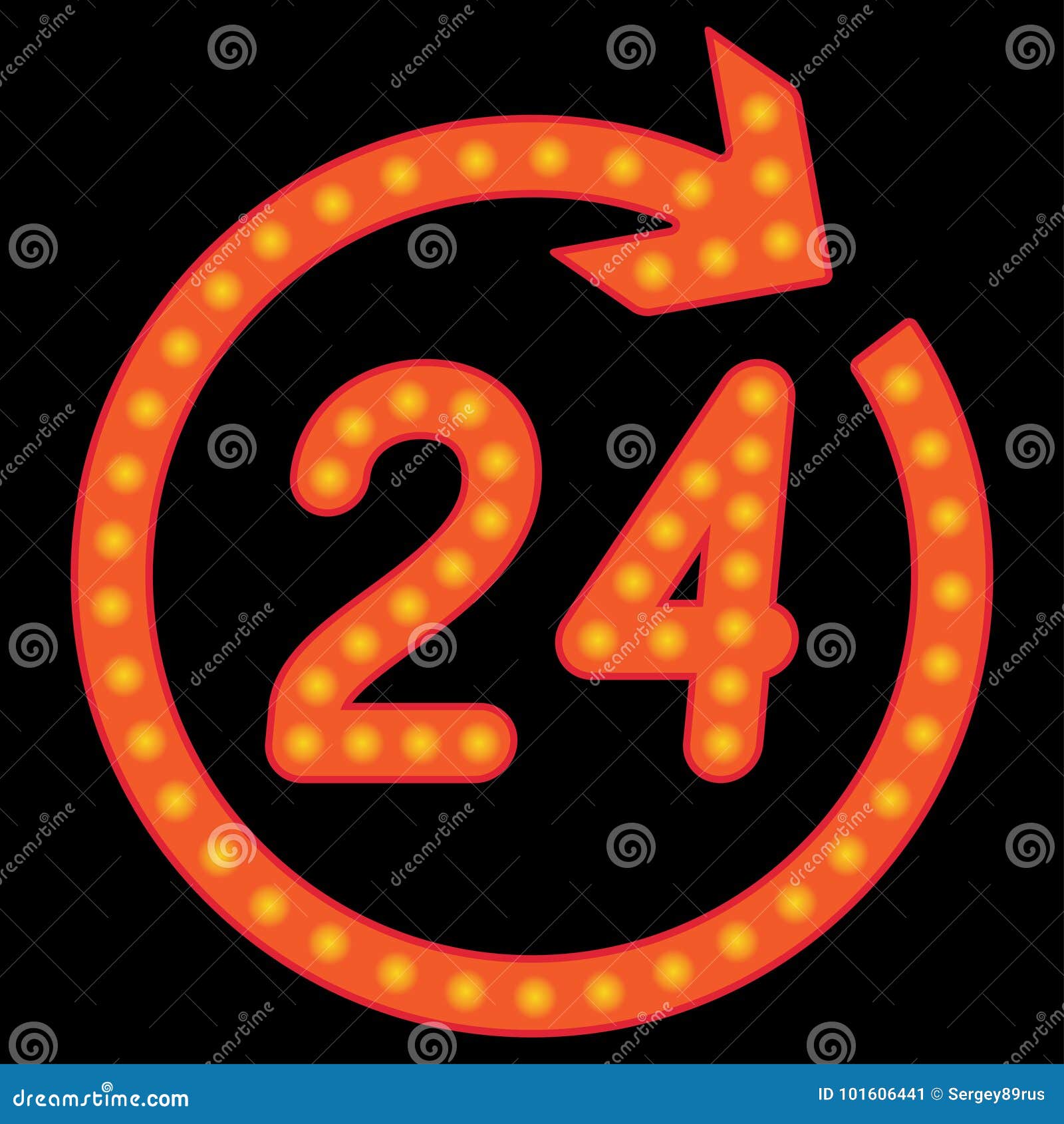 Number 24 in the Circular Arrow. Stock Vector - Illustration of icon ...
