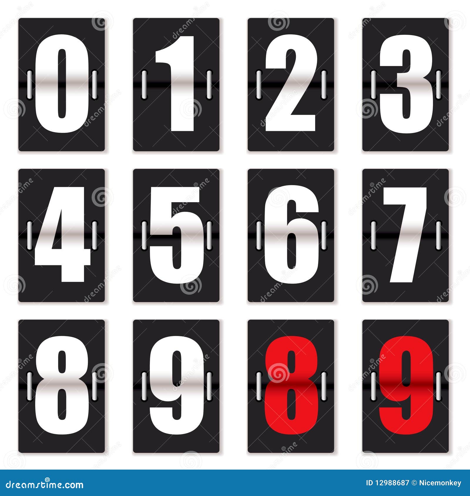 Number Clock Counter Black Cartoon Vector | CartoonDealer.com #12988687