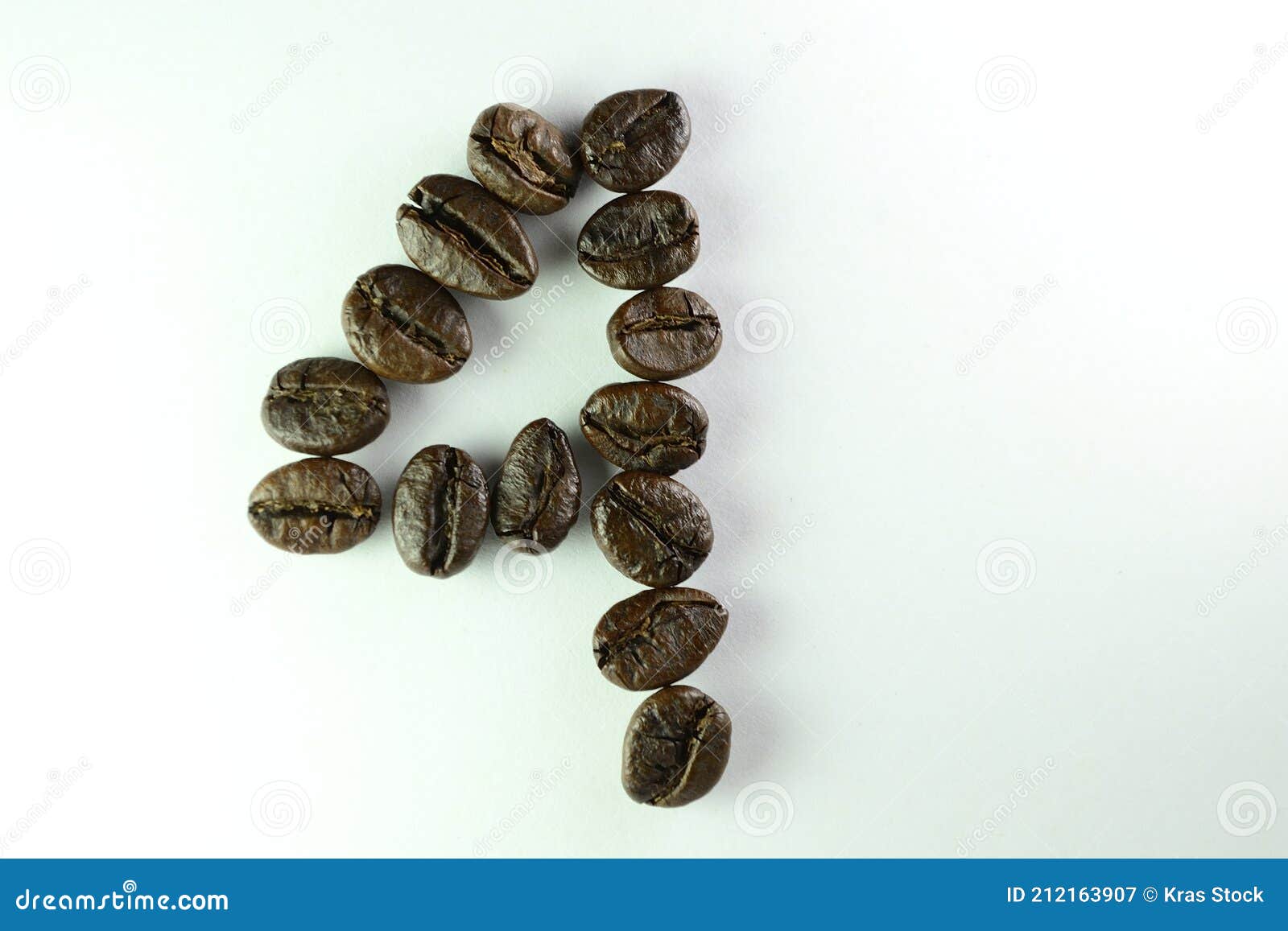 Number 4 Coffee Beans in White Background Stock Image - Image of food ...