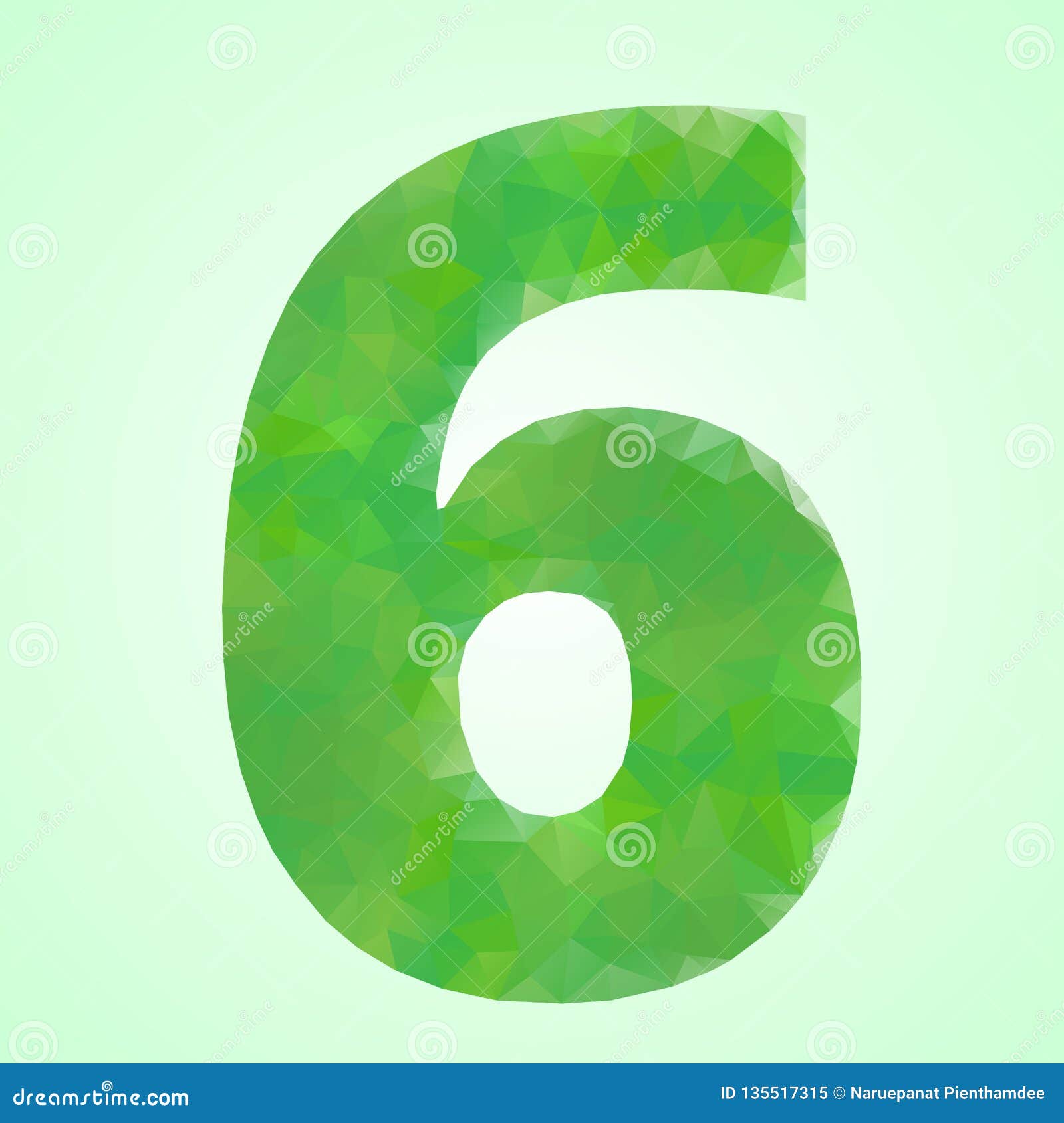 Number 6 Color Green Crystal Stock Vector - Illustration of alphabet ...